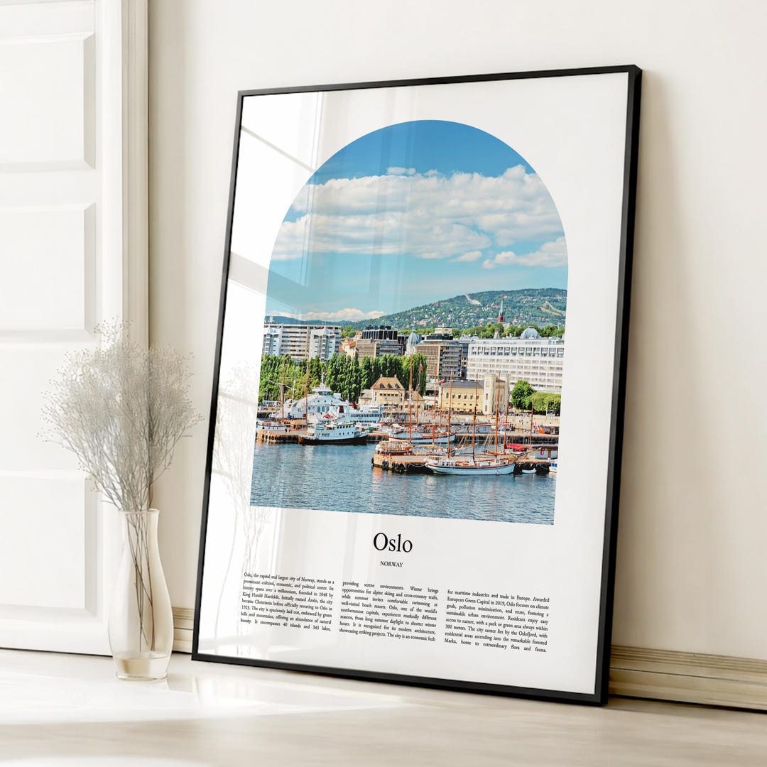 Oslo Poster Print, Oslo Travel Poster, Oslo Custom Color Print, Norway ...