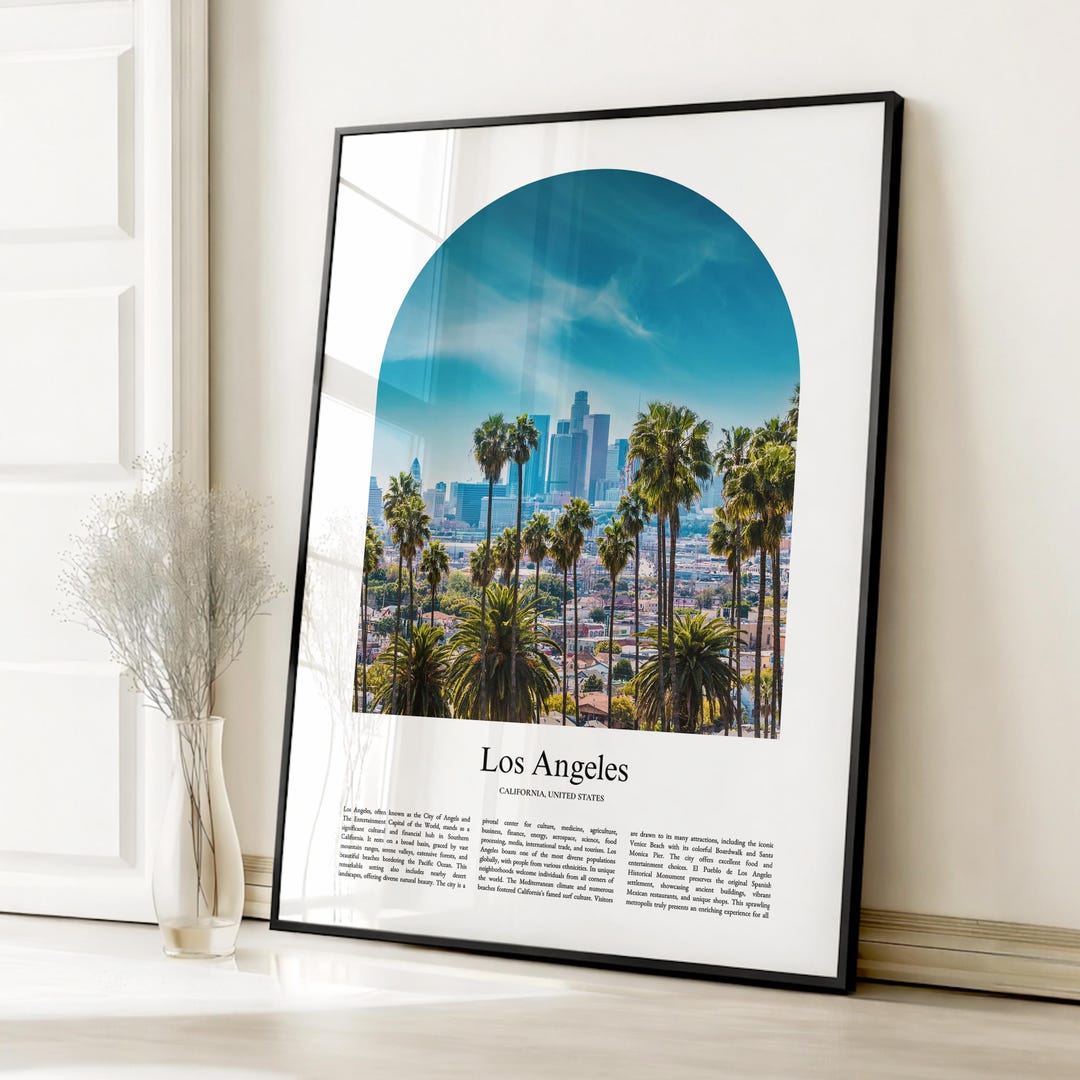Los Angeles Poster Print, Los Angeles Travel Poster, Los Angeles Custom ...