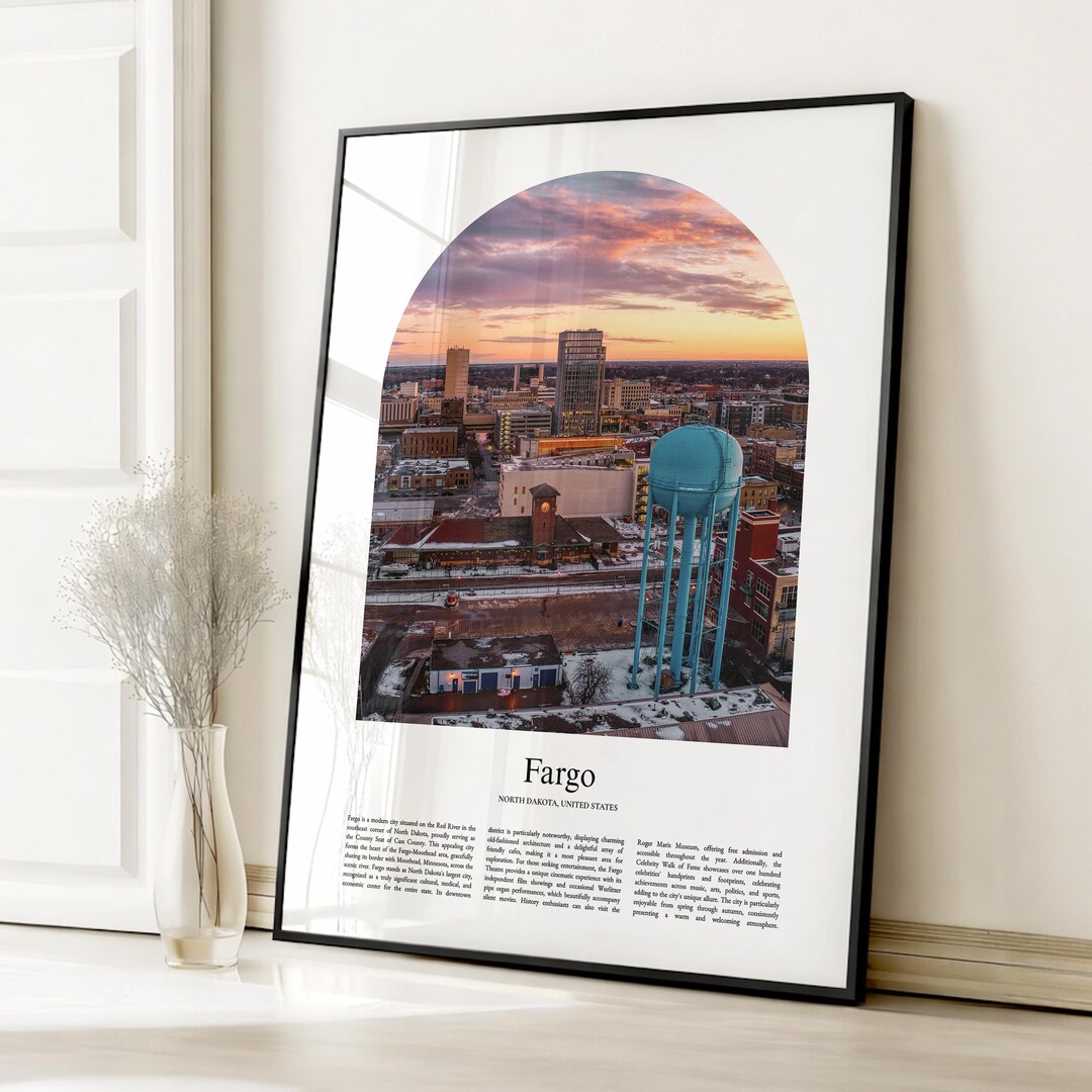 Fargo Poster Print, Fargo Travel Poster, Fargo Custom Color Print ...