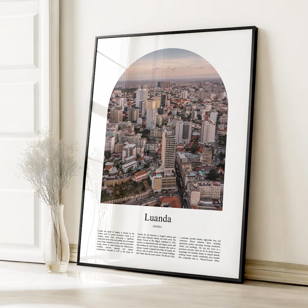 Luanda Poster Print, Luanda Travel Poster, Luanda Custom Color Print ...