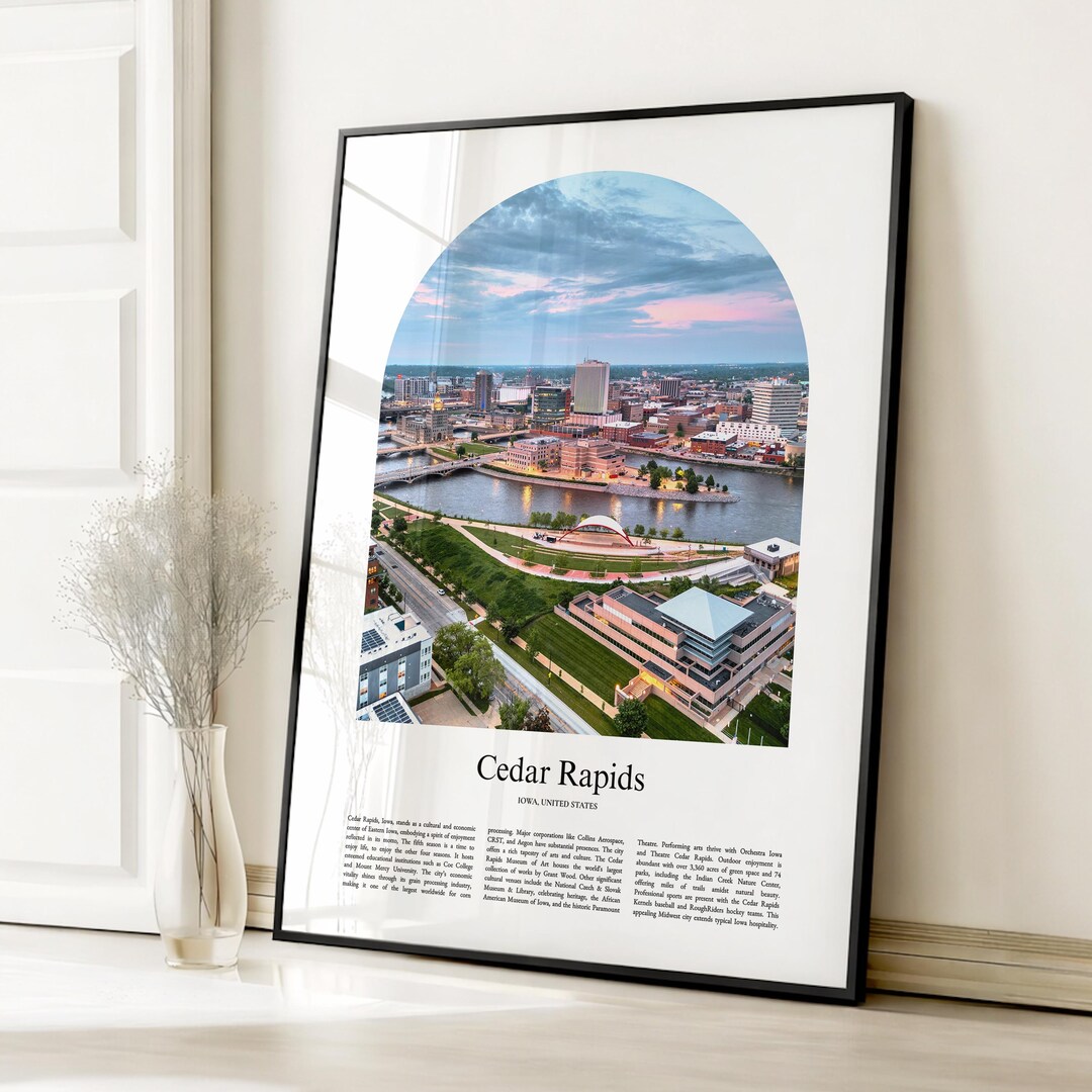 Cedar Rapids Poster Print, Cedar Rapids Travel Poster, Cedar Rapids ...