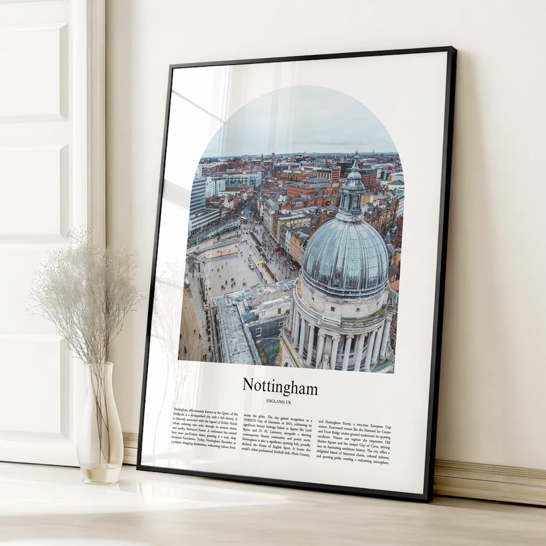 Nottingham Poster Print, Nottingham Travel Poster, Nottingham Custom ...