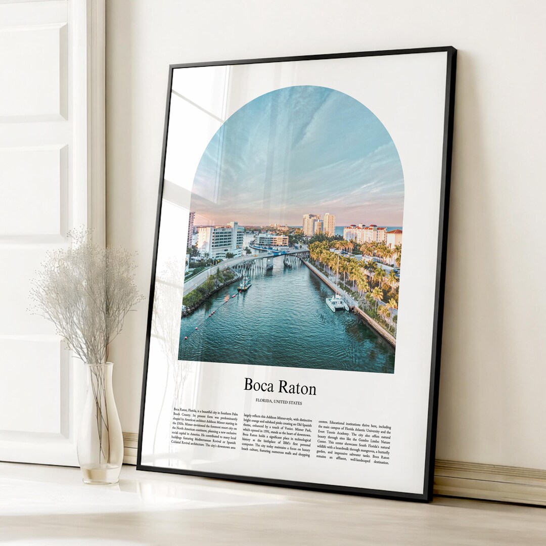 Boca Raton Poster Print, Boca Raton Travel Poster, Boca Raton Custom ...