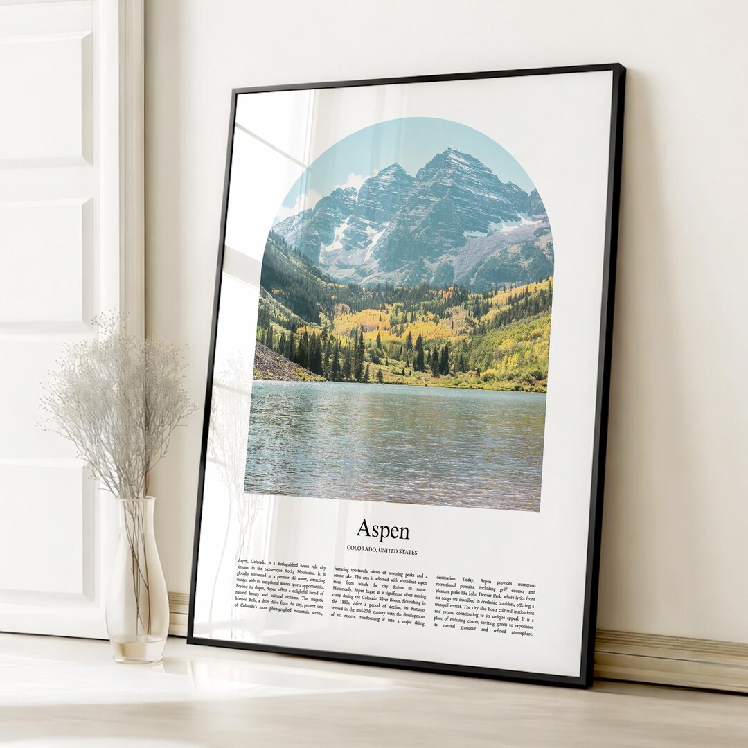 Aspen Poster Print, Aspen Travel Poster, Aspen Custom Color Print ...