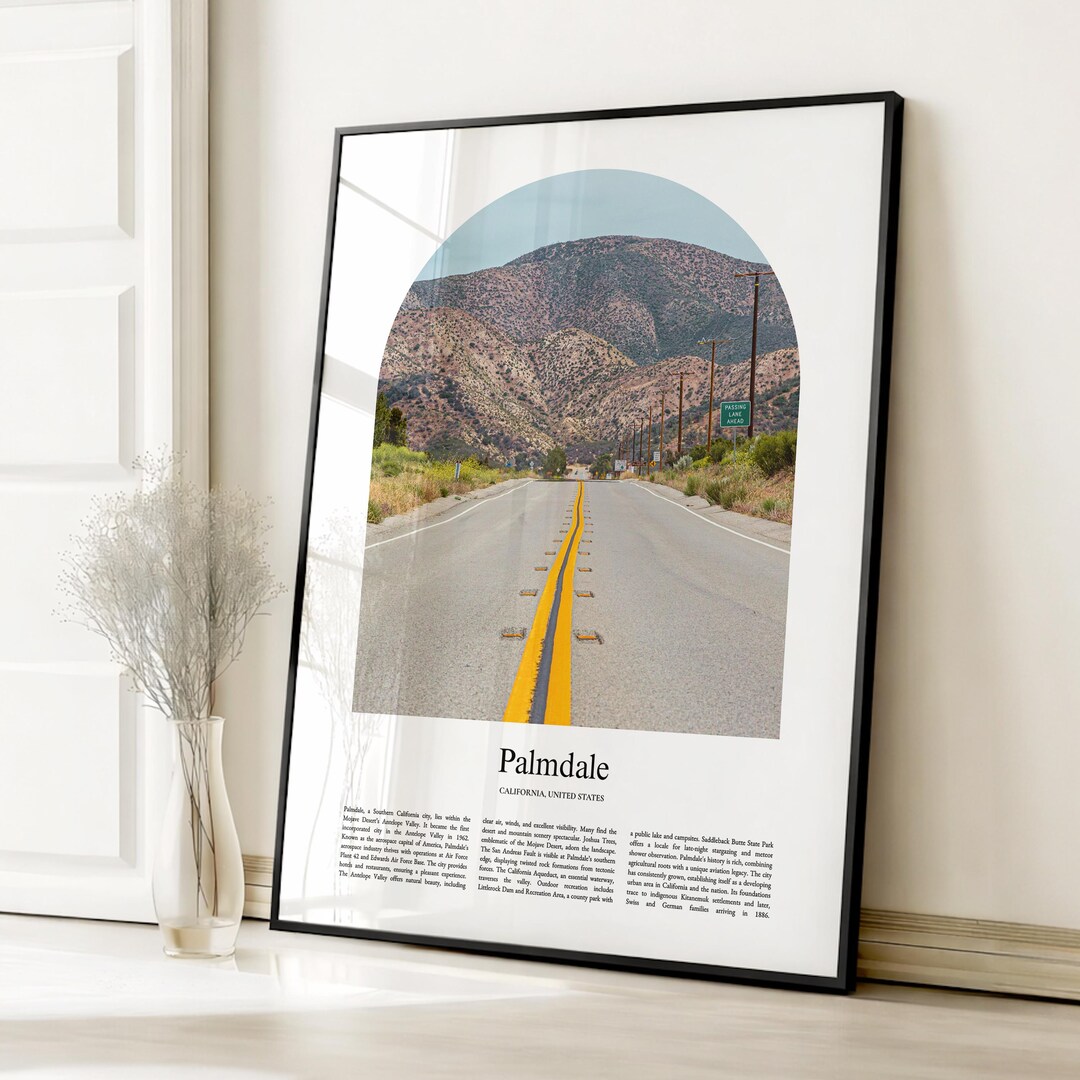 Palmdale Poster Print, Palmdale Travel Poster, Palmdale Custom Color ...