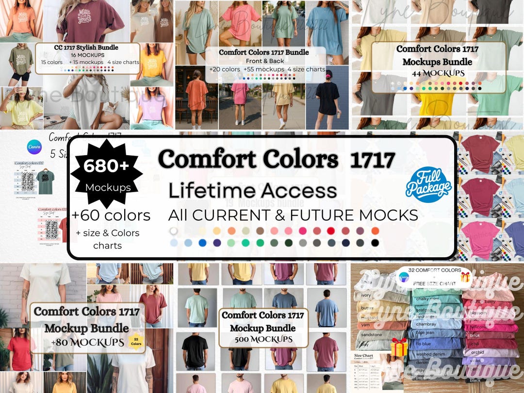 1717 Mockup Bundle, Comfort Colors Shirt Mockup Bundle, Comfort Colors ...