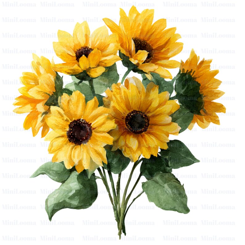 49 Sunflower 1st Birthday Clipart | PNG Transparent | 300DPI - Etsy