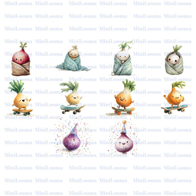 113 Watercolor Onion Clipart Bundle: Red, Yellow, Sliced Onions ...