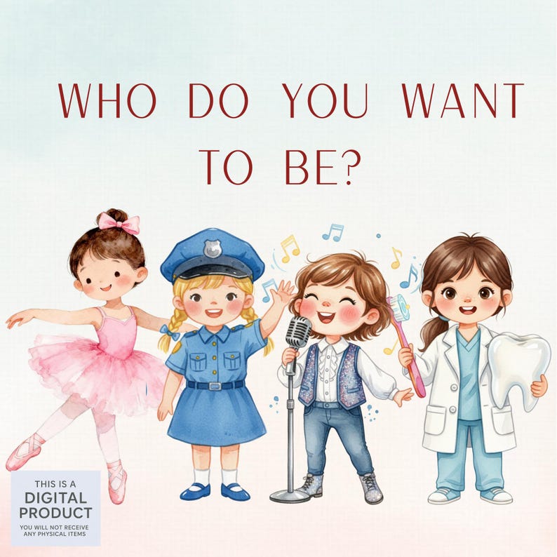 39 Kids Professions Clipart Bundle: Watercolor Career Illustrations ...