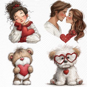 34 Valentine’s Day Clipart Set, Soft Pastel Love Elements, Accessories ...