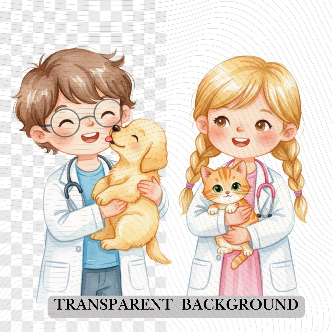 39 Kids Professions Clipart Bundle: Watercolor Career Illustrations ...