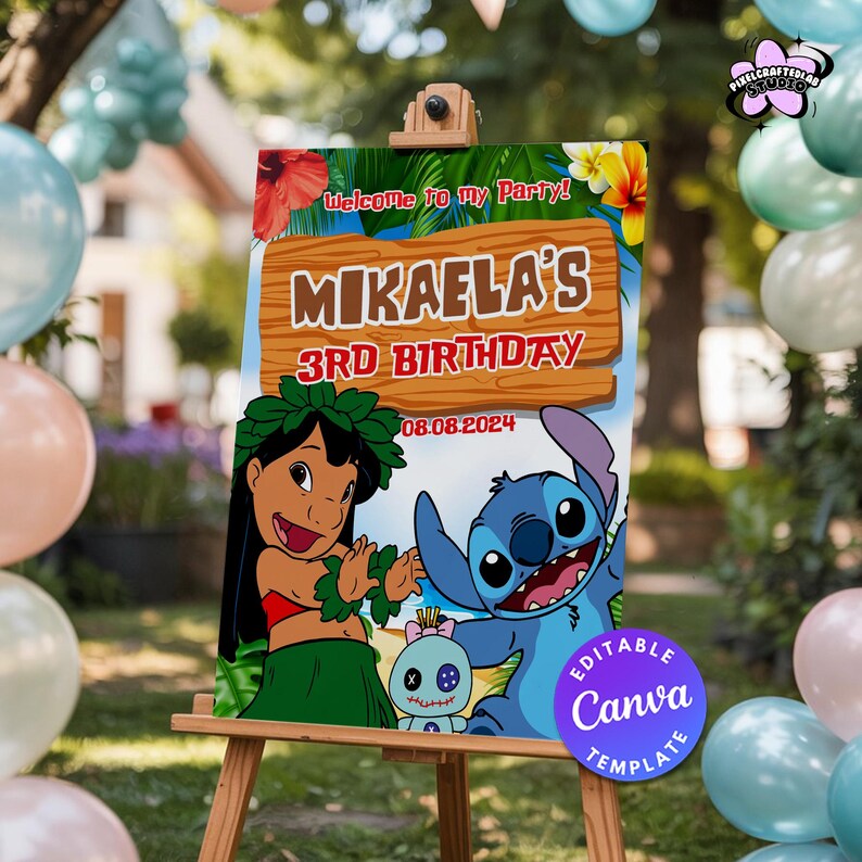Lilo and Stitch Welcome Banner, Birthday Banner, Birthday Party ...