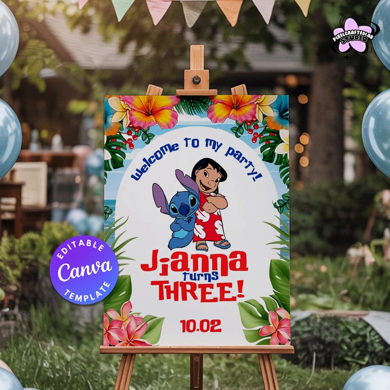 Lilo and Stitch Welcome Banner, Birthday Banner, Birthday Party ...