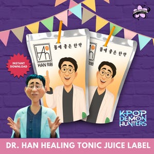 Kpop Demon Hunters Dr Han's Tonic Juice Label | Rumi's Medicine | Kpop ...