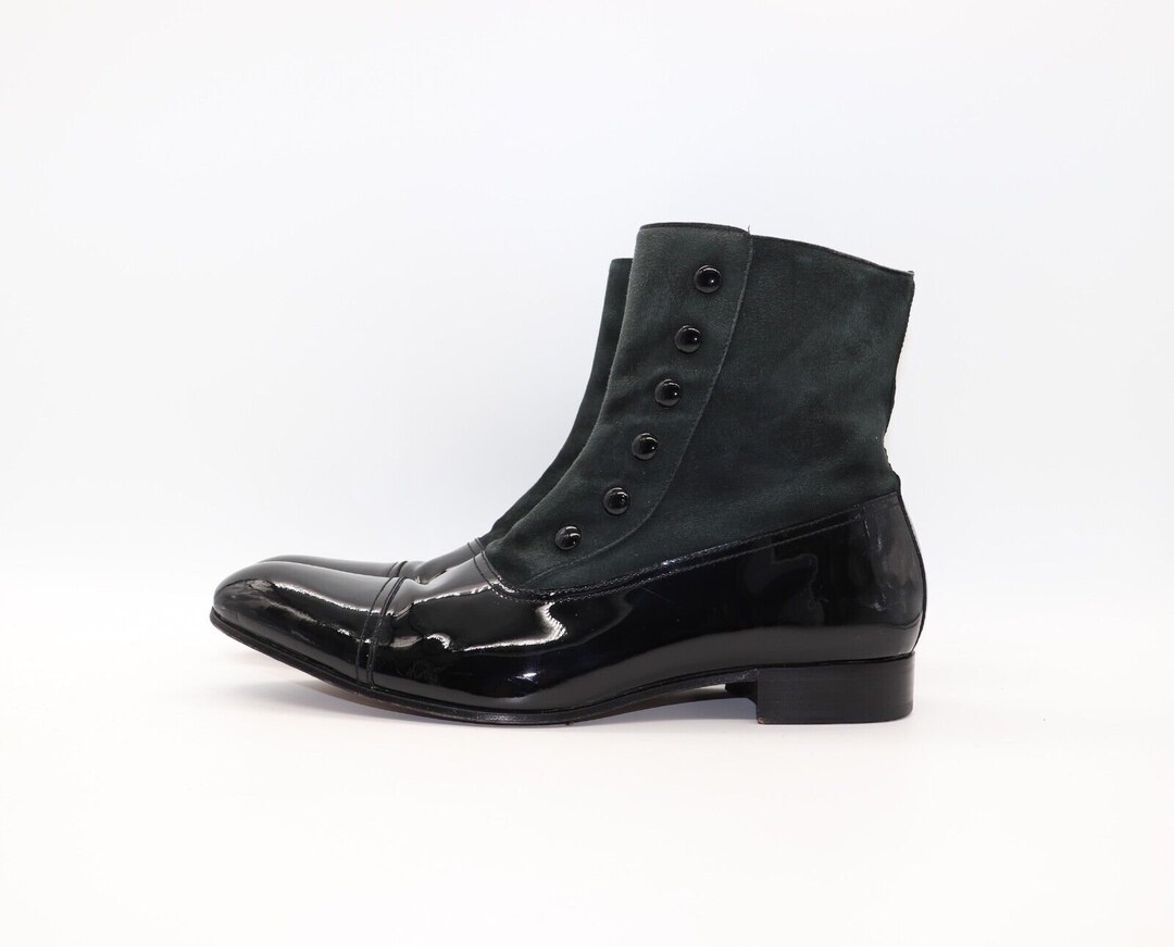 Men's Rare Handmade JONES BOOTMAKER "one-night" Black 100% Patent ...