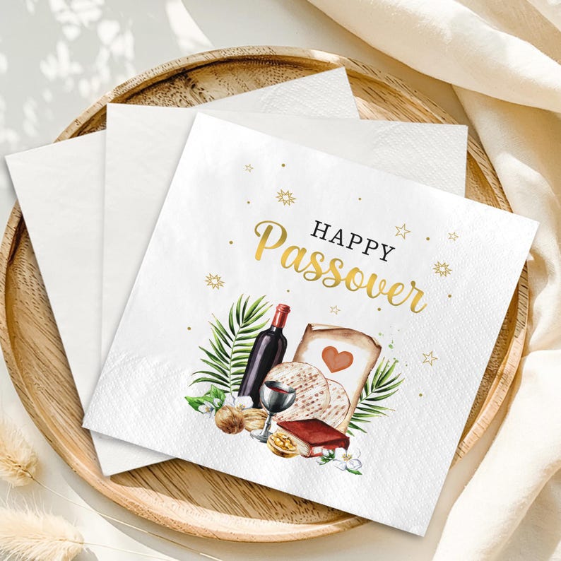 Happy Passover Napkins: Seder Dinner Party Tableware - Etsy