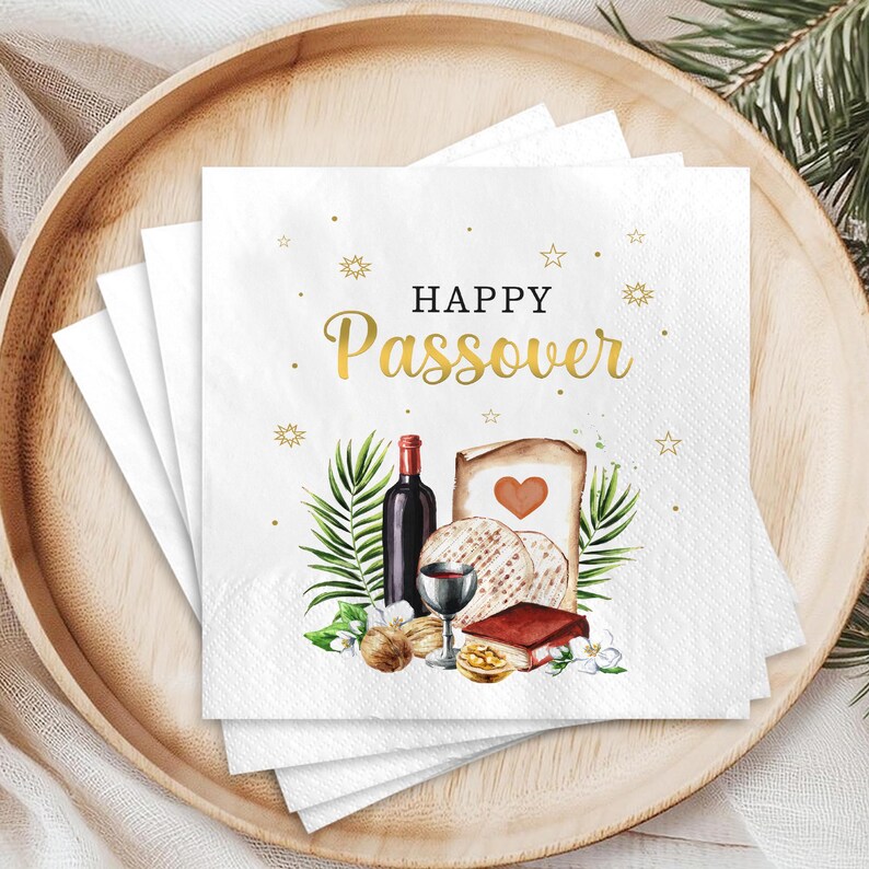 Happy Passover Napkins: Seder Dinner Party Tableware - Etsy