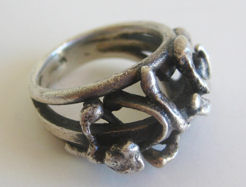 Vintage 50s Mid Century Modernist Sterling Silver Studio Jewelry Ring ...