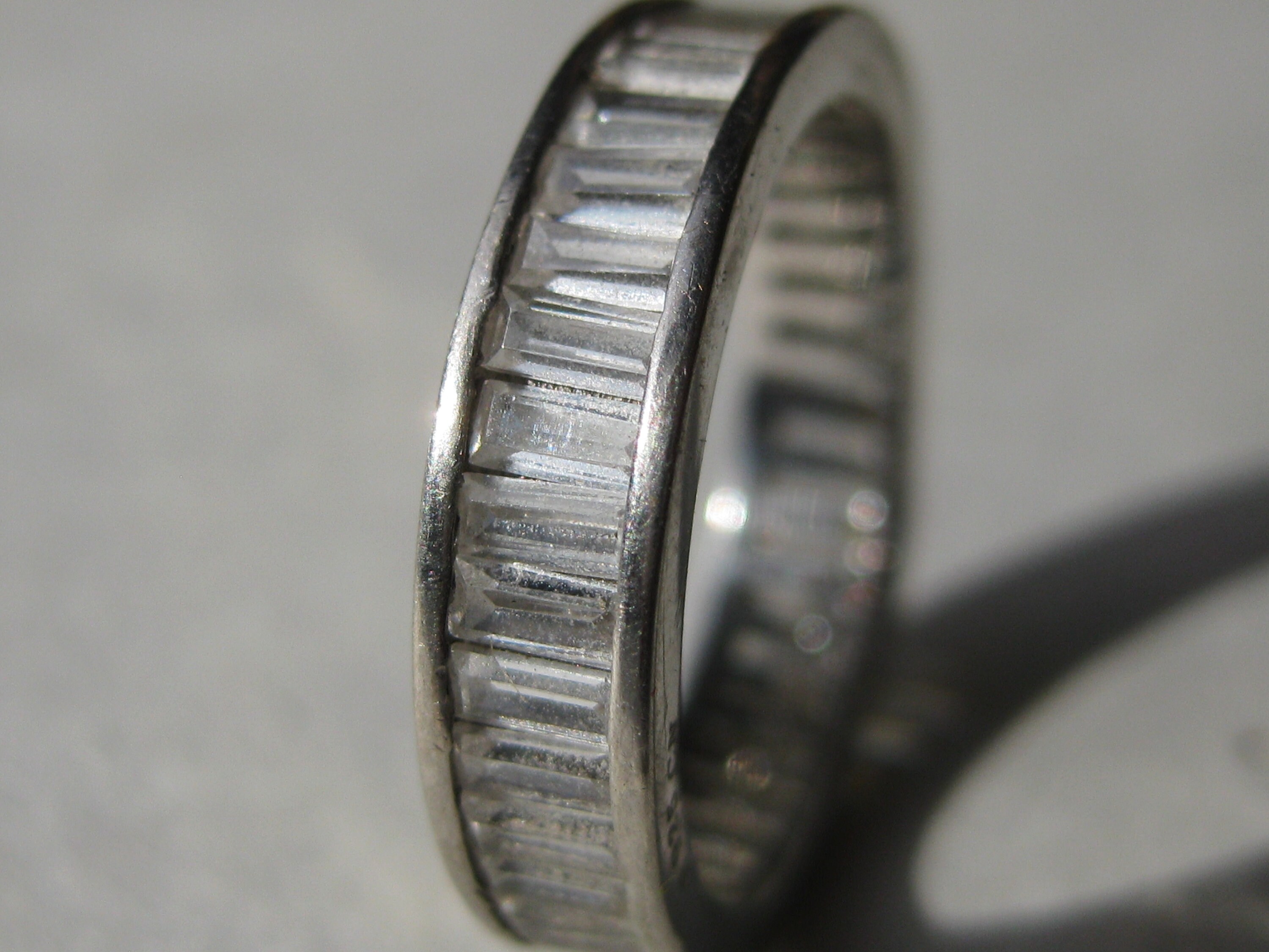 Vintage Ring Art Deco Style Sterling Silver CZ Channel Set | Etsy