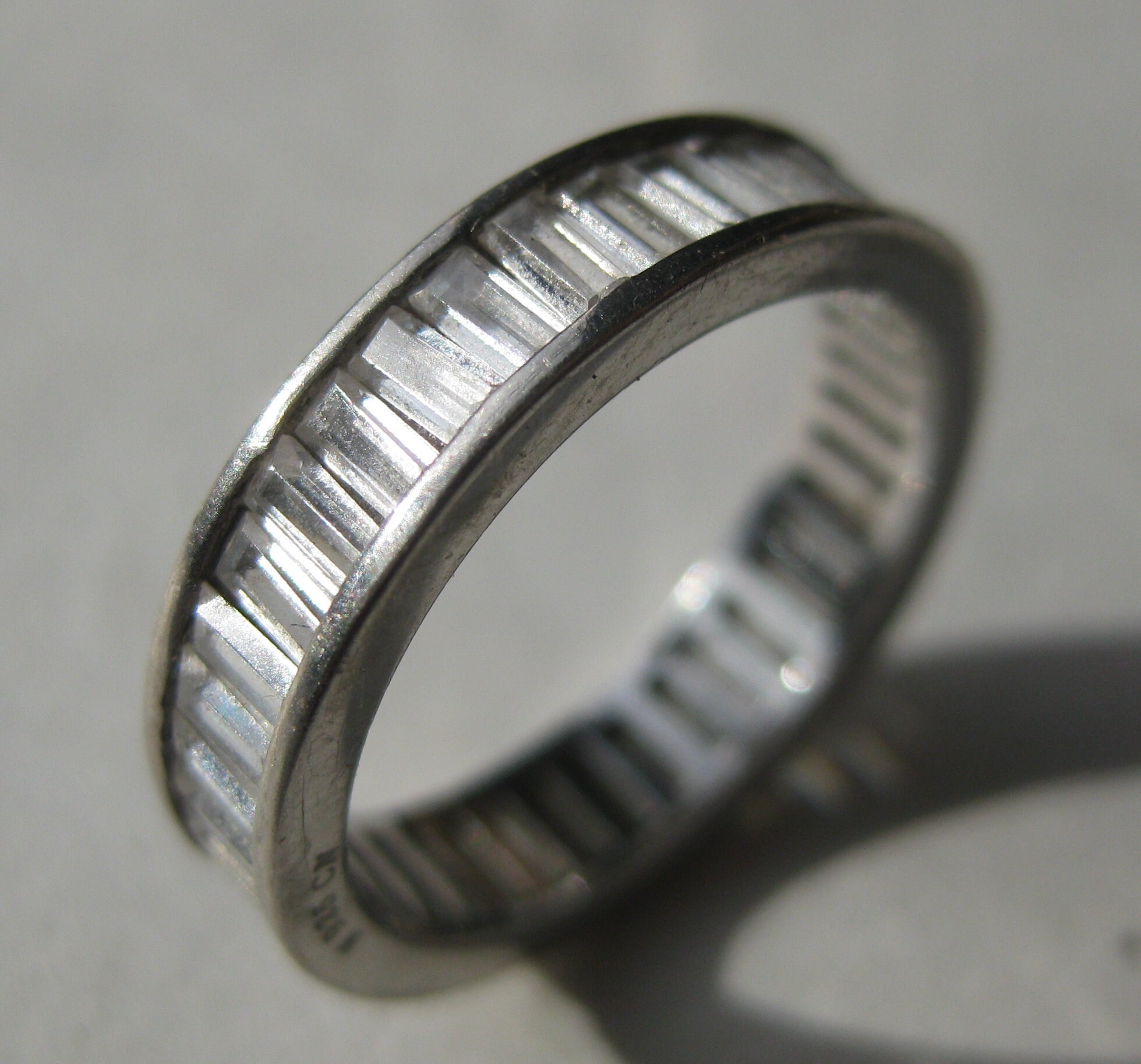 Vintage Ring Art Deco Style Sterling Silver CZ Channel Set | Etsy