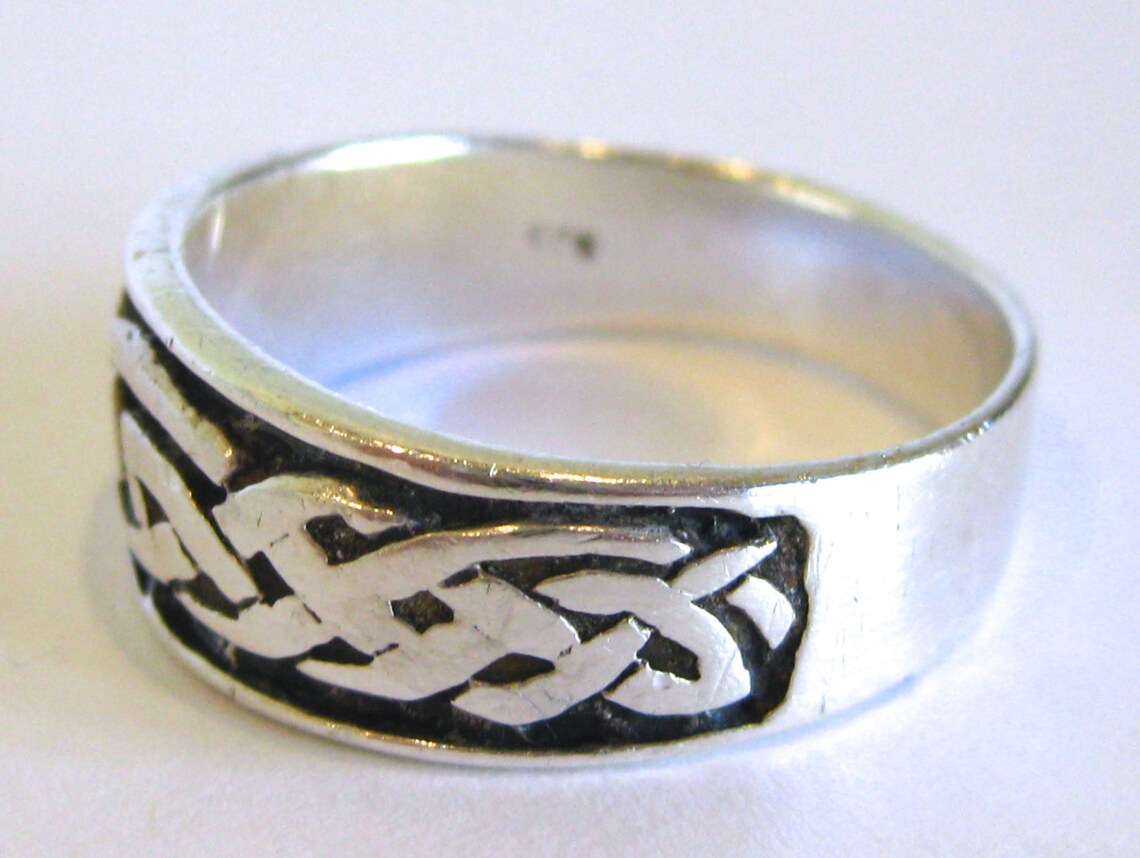 Vintage Ring Exotic Mexican Sterling Silver Mens Band Ring Size 13.5 - Etsy