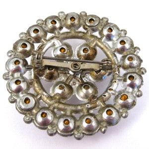 Vintage 50s 60s Silver Toned Rhinestone Glamour Girl Mad Men Large ...