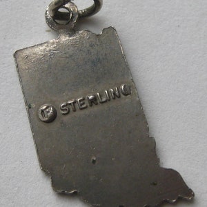Vintage 50s Sterling Silver Blue Enamel Indiana State Souvenir Map ...