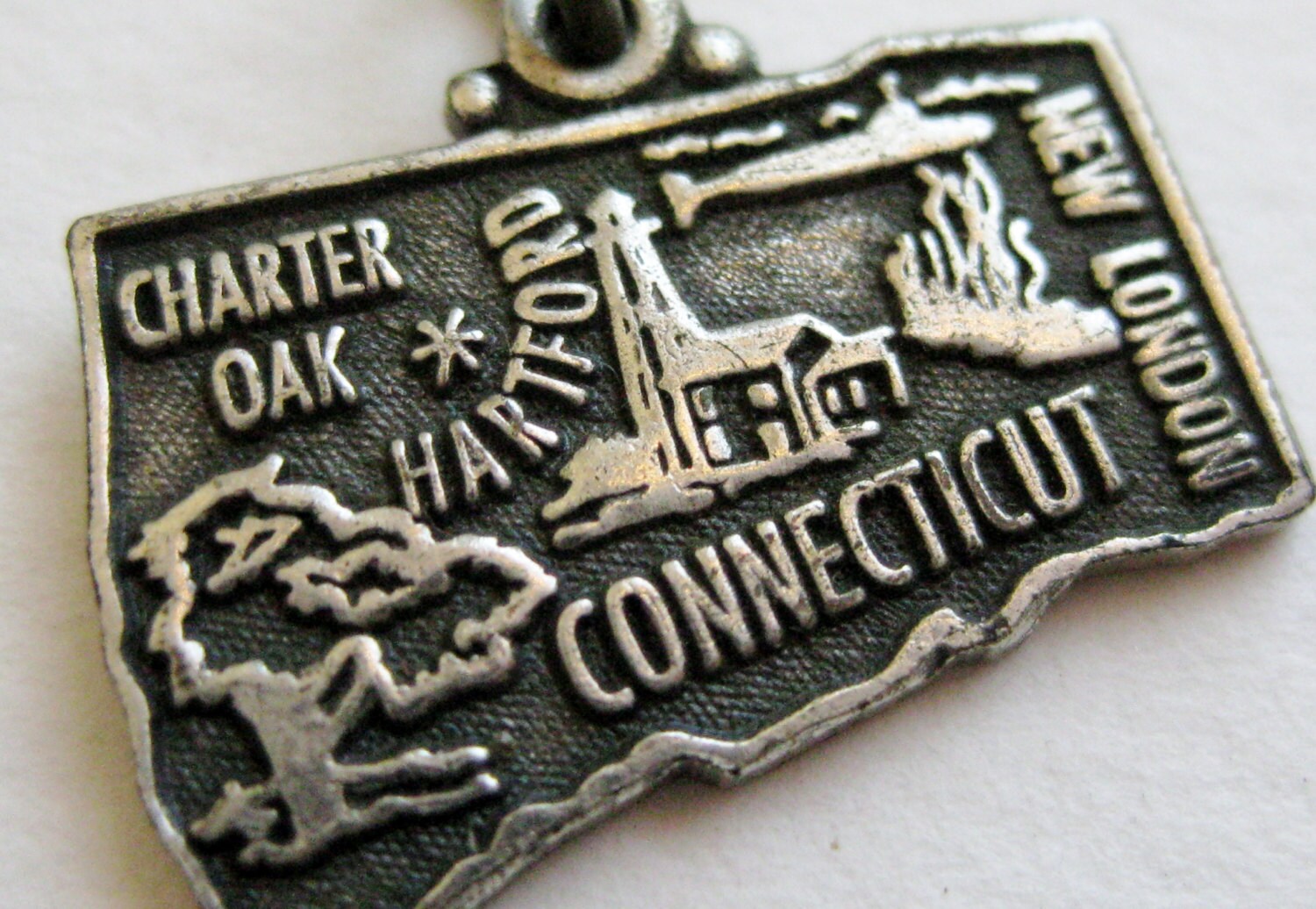 Vintage 50s Sterling Silver Connecticut State Souvenir Map Bracelet ...