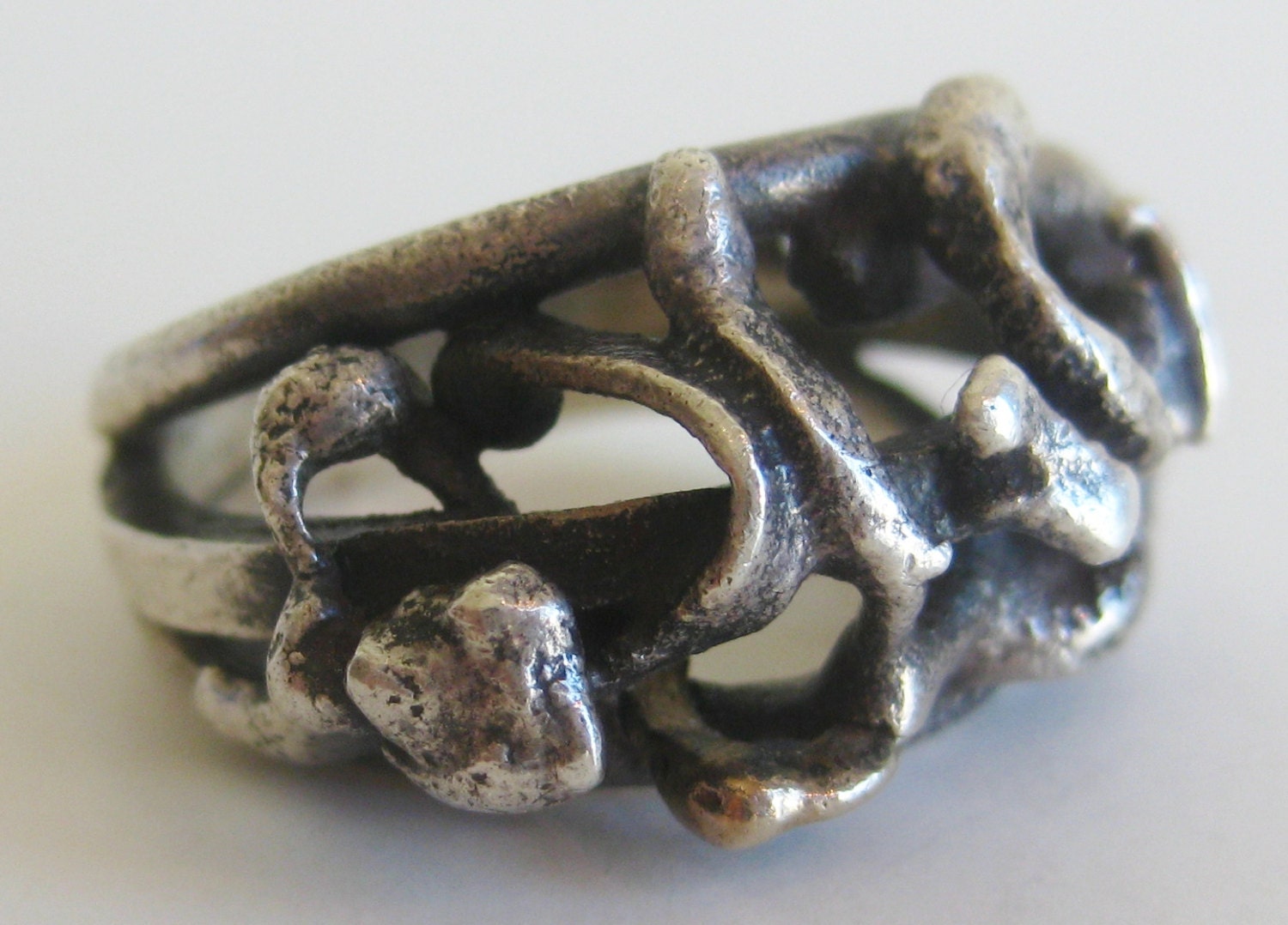 Vintage 50s Mid Century Modernist Sterling Silver Studio Jewelry Ring ...
