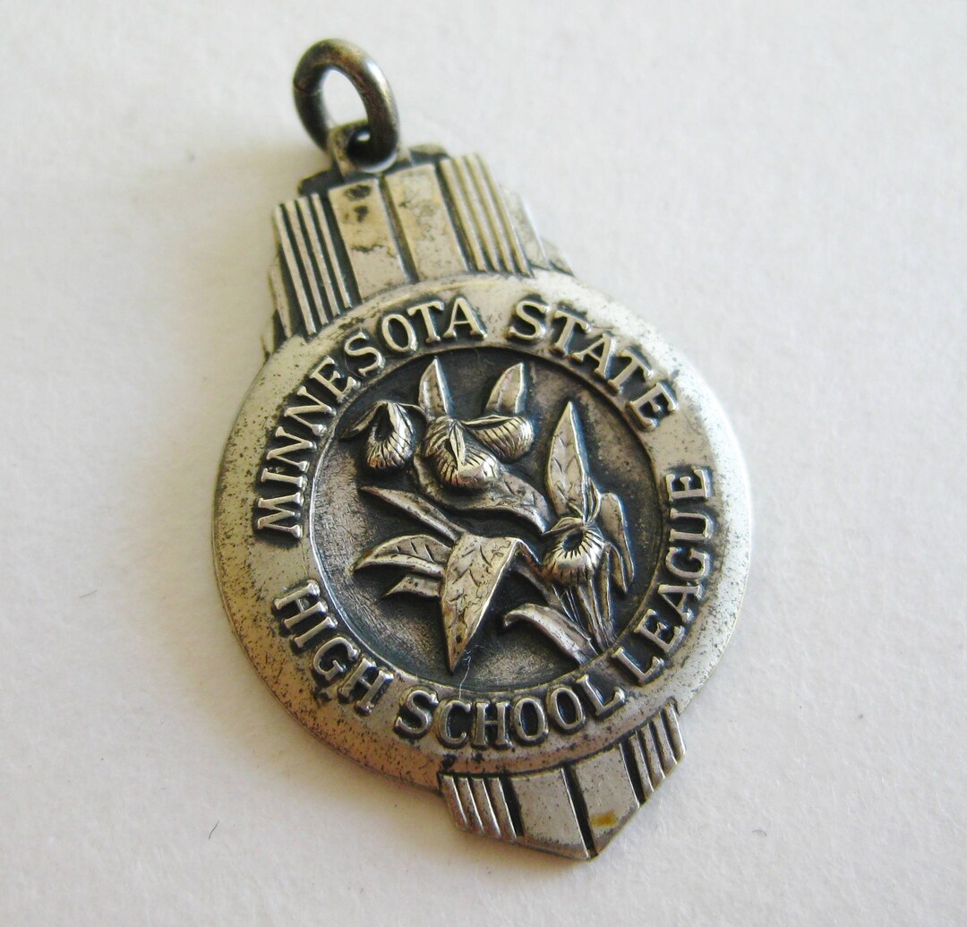 Vintage 30s Michigan State High School League Sterling High Jump Award ...