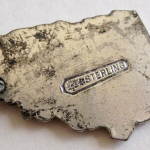 Vintage 50s Sterling Silver Georgia State Souvenir Map Bracelet Charm ...