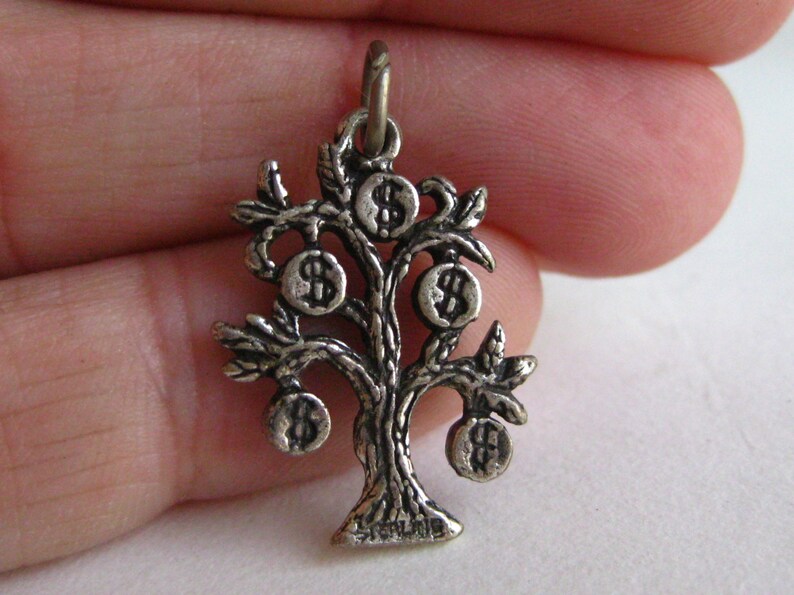 Vintage Sterling Silver Money Tree Good Luck Bracelet Souvenir Lucky ...