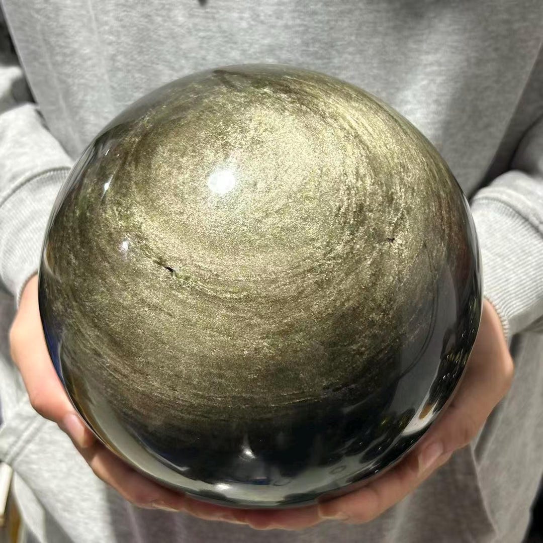 Extra Large Golden Sheen Obsidian Crystal Sphere (195mm) - Etsy
