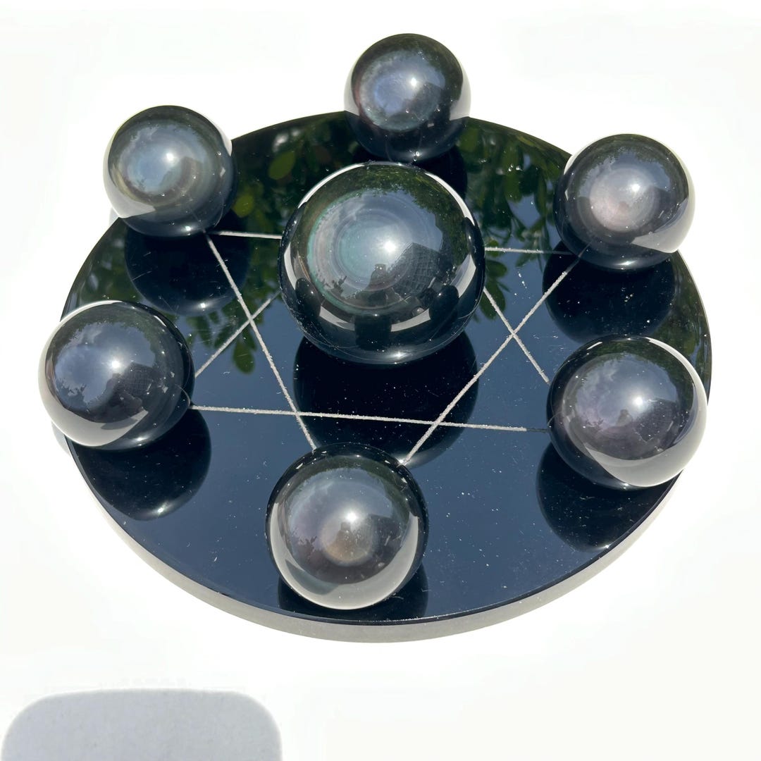 Rainbow Obsidian Sphere Seven-star Array,obsidian Plate Seven Star ...