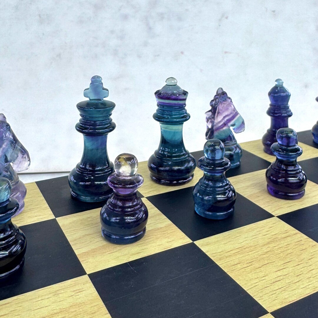 Natural Chess Set,fluorite Chess,chess Set Pieces,player Game,puzzle ...