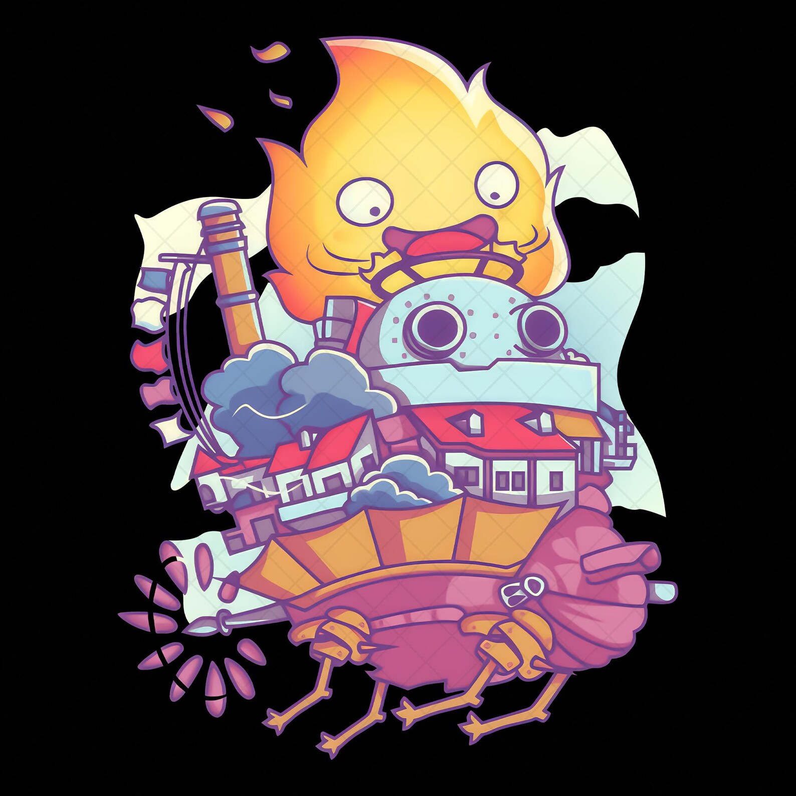 Calcifer Png, Howl's Moving Castle Png, Studio Ghibli PNG, My Neighbor ...