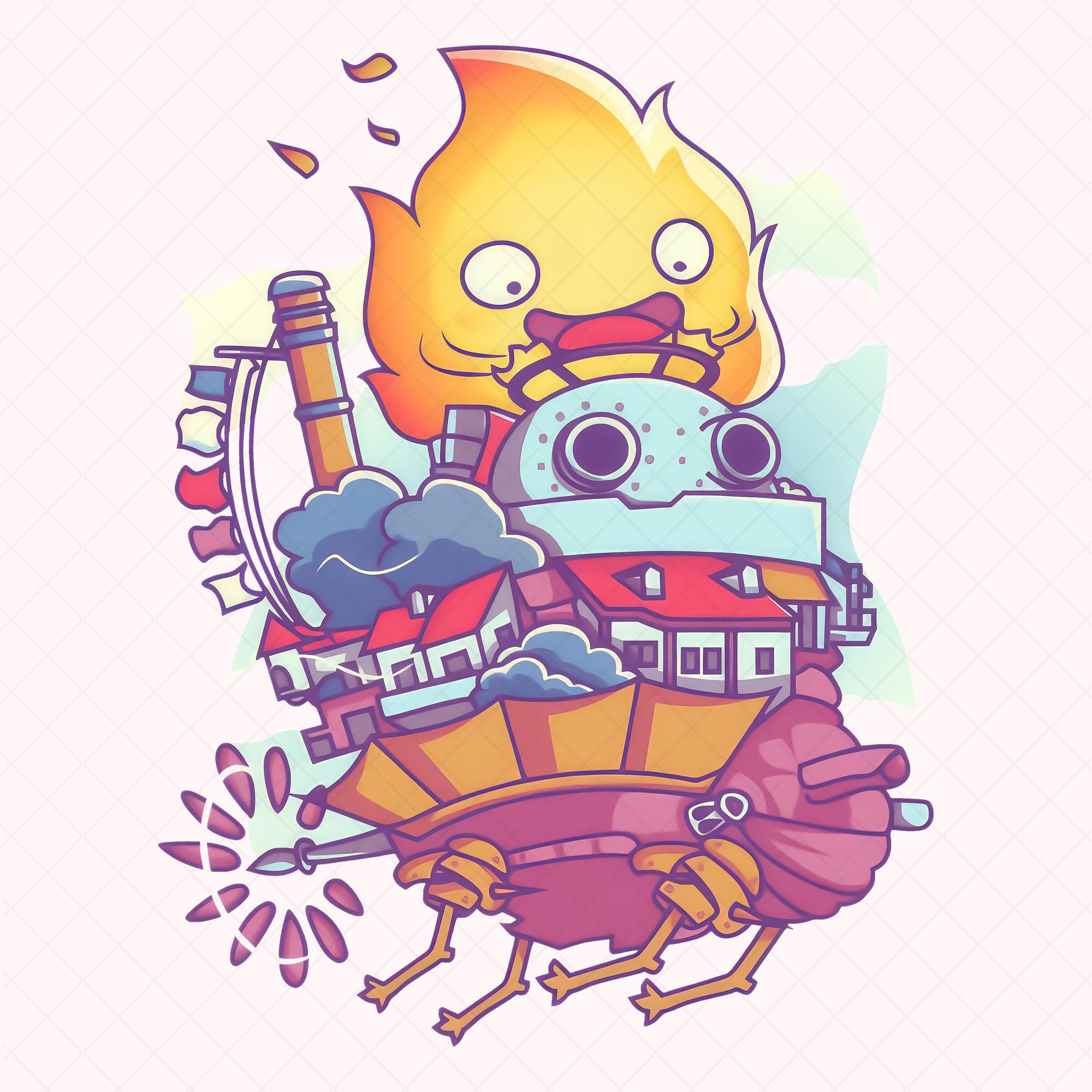 Calcifer Png, Howl's Moving Castle Png, Studio Ghibli PNG, My Neighbor ...