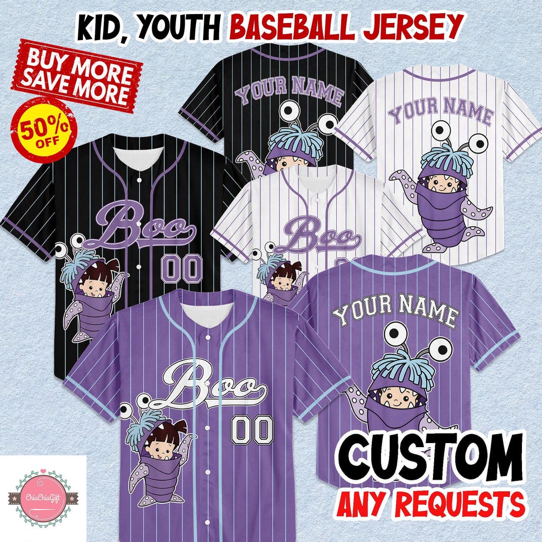 Custom Disney Monster Inc James Boo Purple Simple Baseball ...
