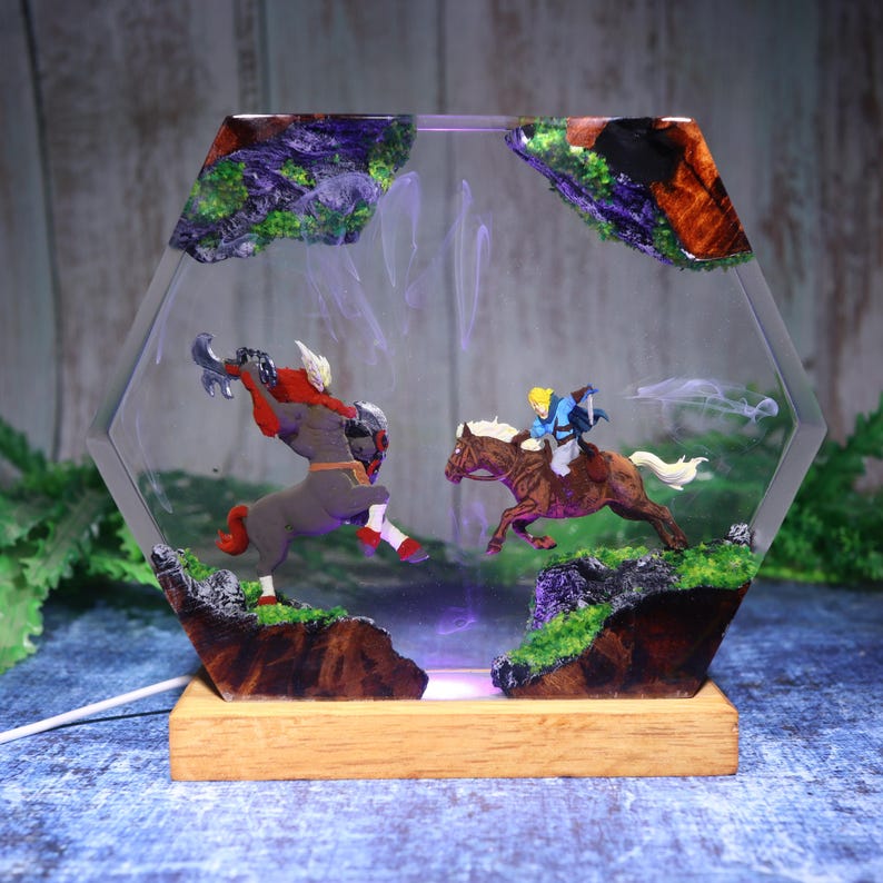 Custom Totk Lynel Monster Vs Link Resin Lamp, Link Ze.ld.a and Master ...