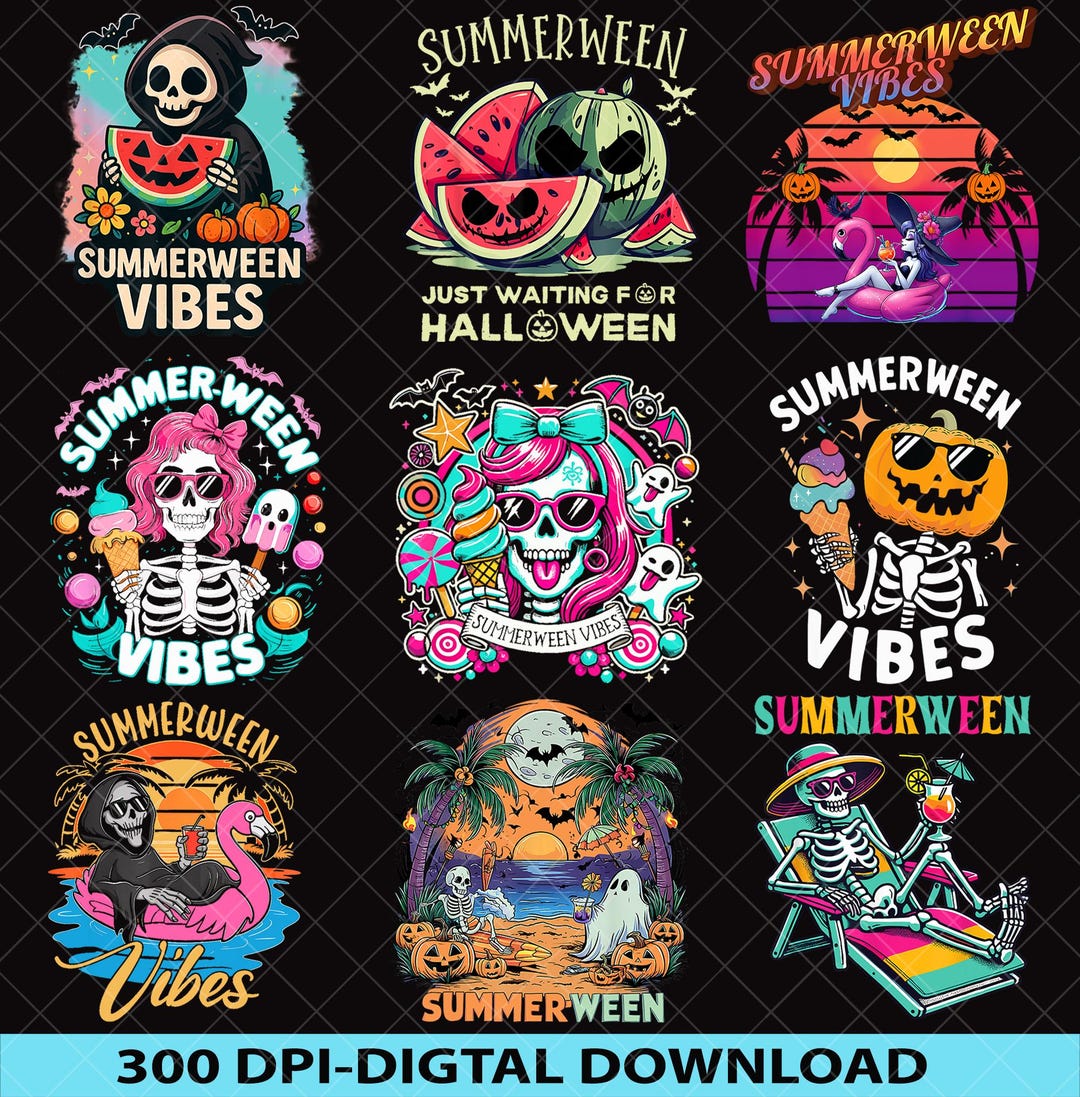 Summerween Png Bundle, Funny Summer-ween Png, Summerween Horror ...