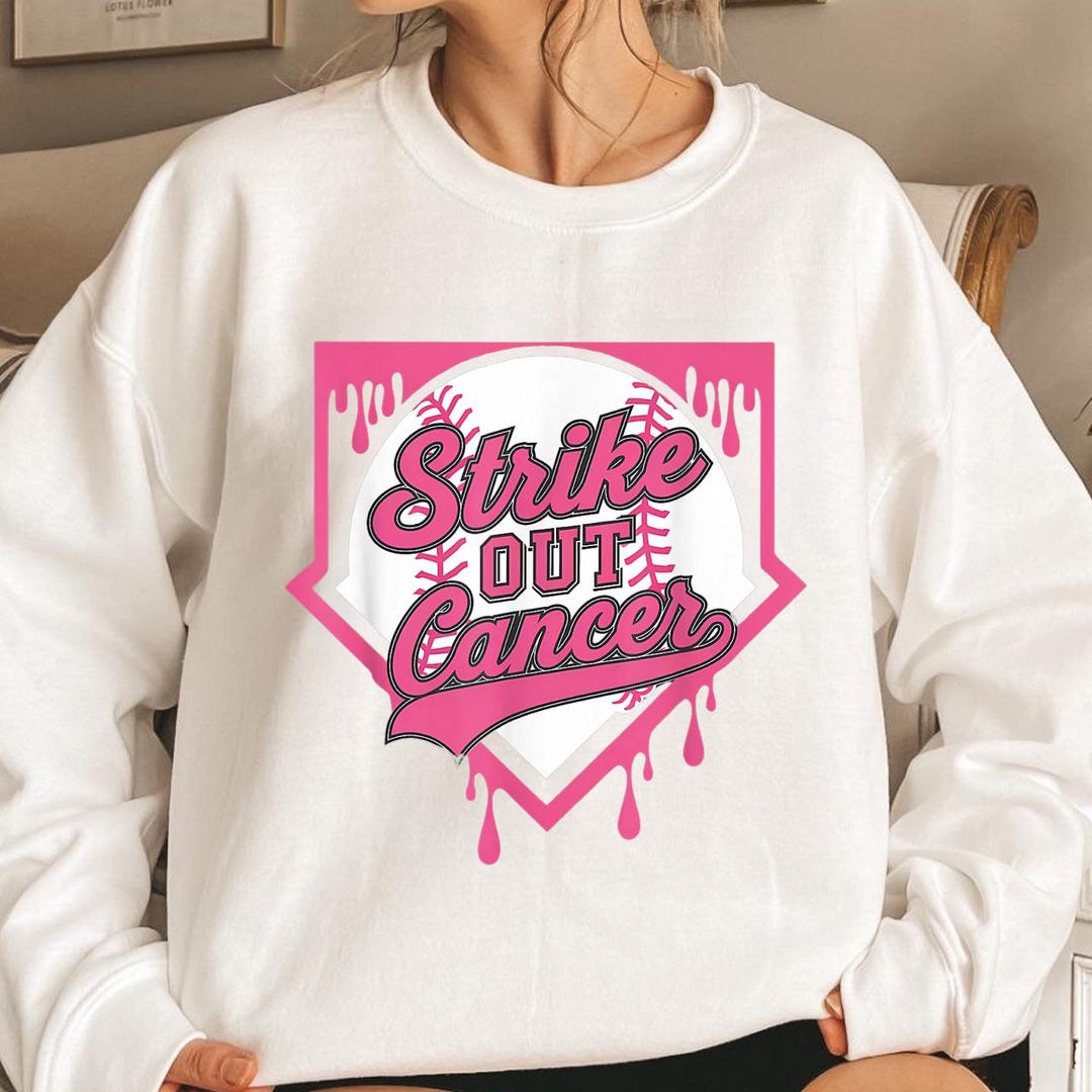 Strike Out Breast Cancer Softball Png Sublimation Design Download, Breast Cancer Png, Cancer ...