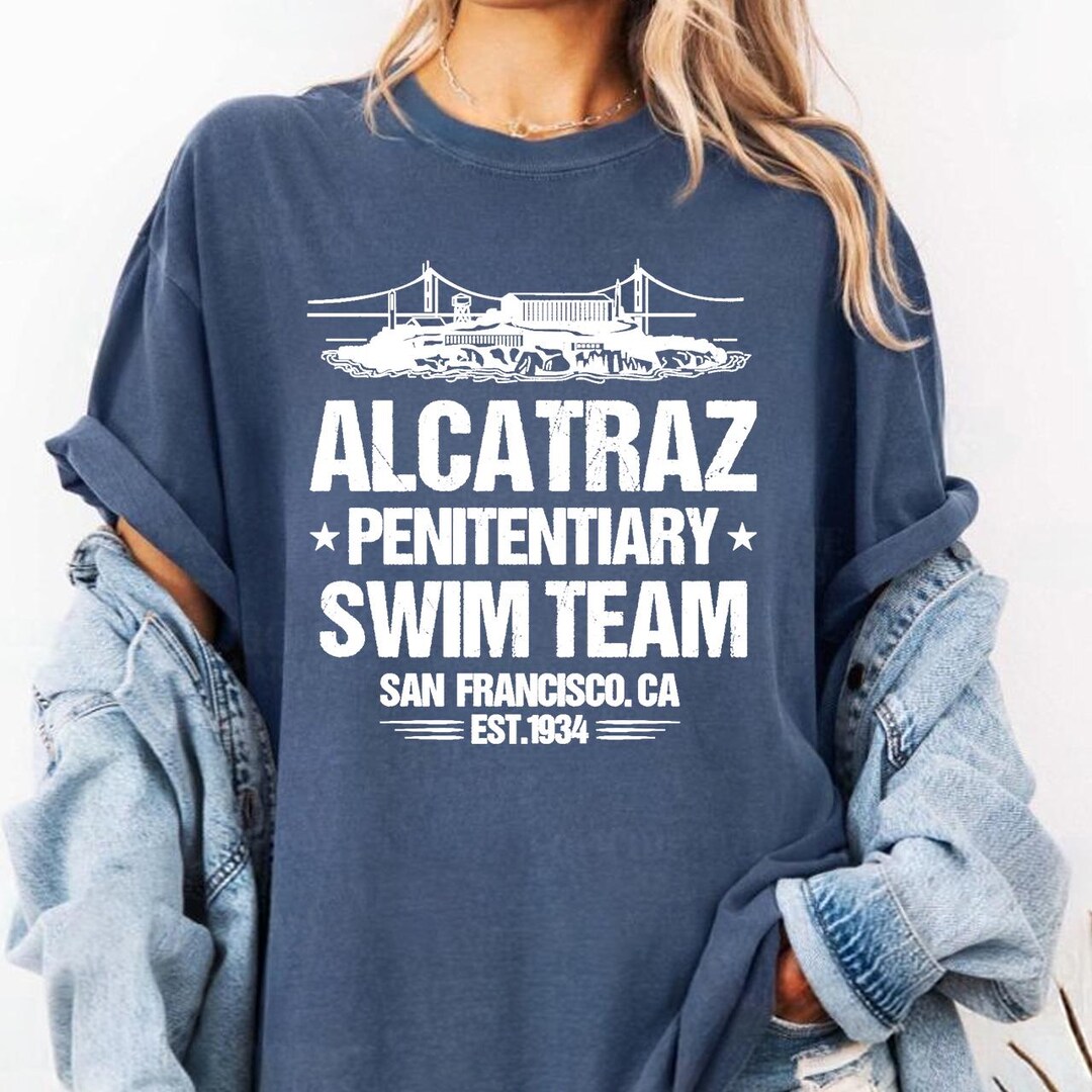 Funny Alcatraz Swim Team Pin Button – San Francisco Penitentiary Humor ...