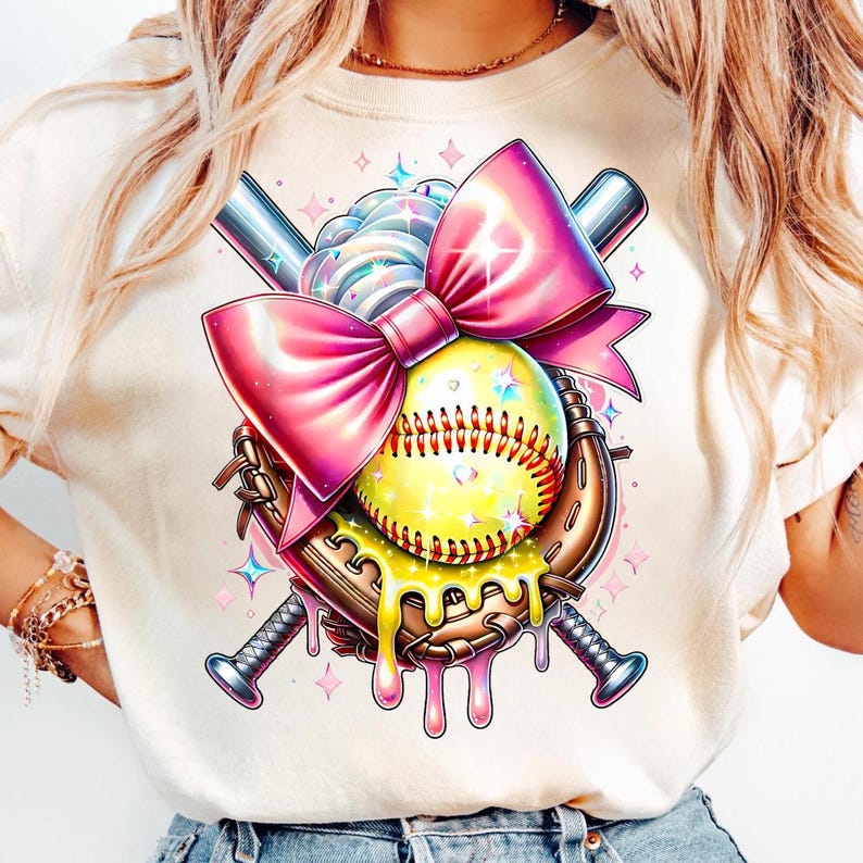 Softball Game Day Drip Png, Preppy Softball Ice Cream Drip Png, Mama ...