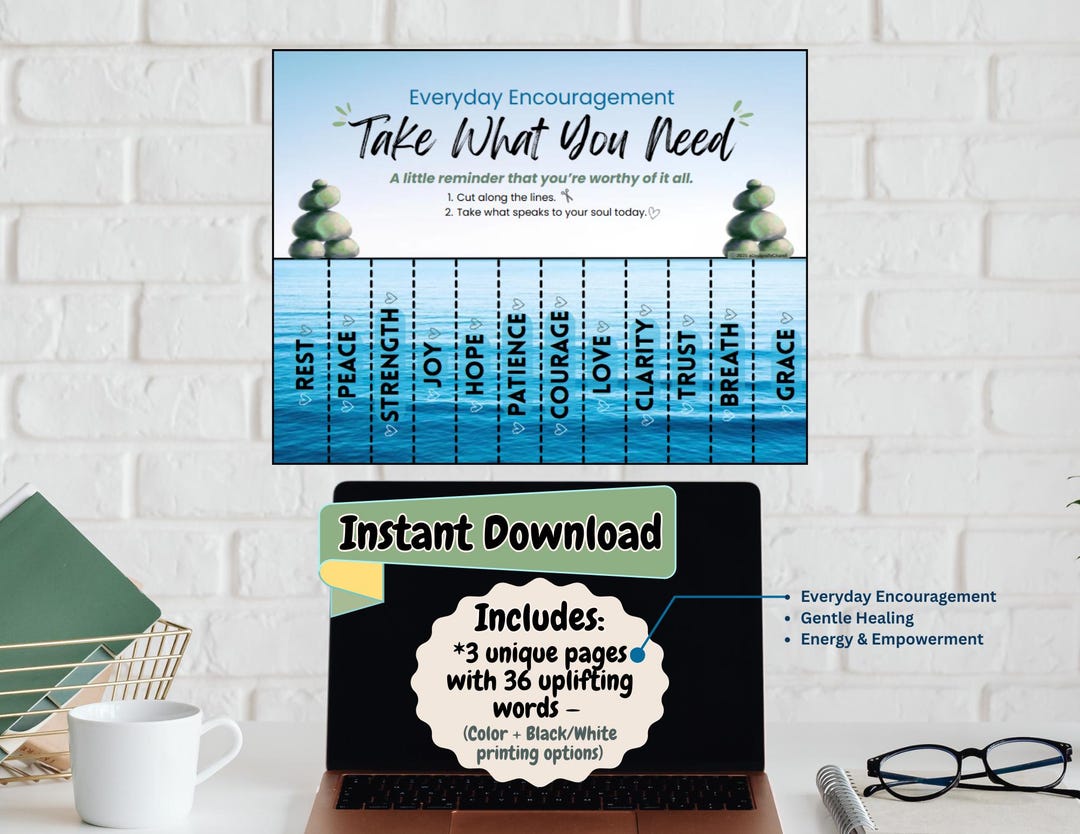 Take What You Need Printable Poster: Encouraging Words, Self-care ...