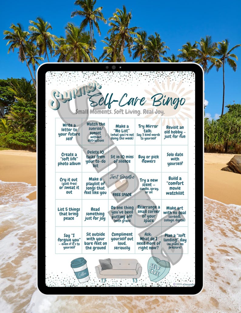 Summer Self-care Bingo: Printable Wellness Challenge (digital Download ...