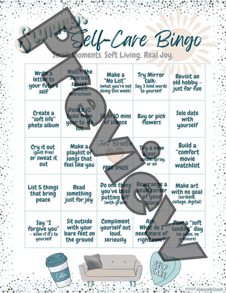 Summer Self-care Bingo: Printable Wellness Challenge (digital Download ...