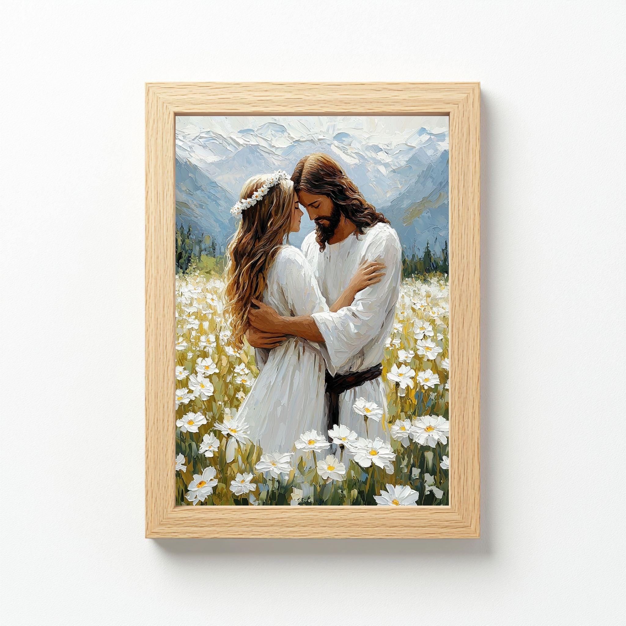 Jesus Hugging Woman Wall Art, His Love, Christian Poster, Jesus Decor ...