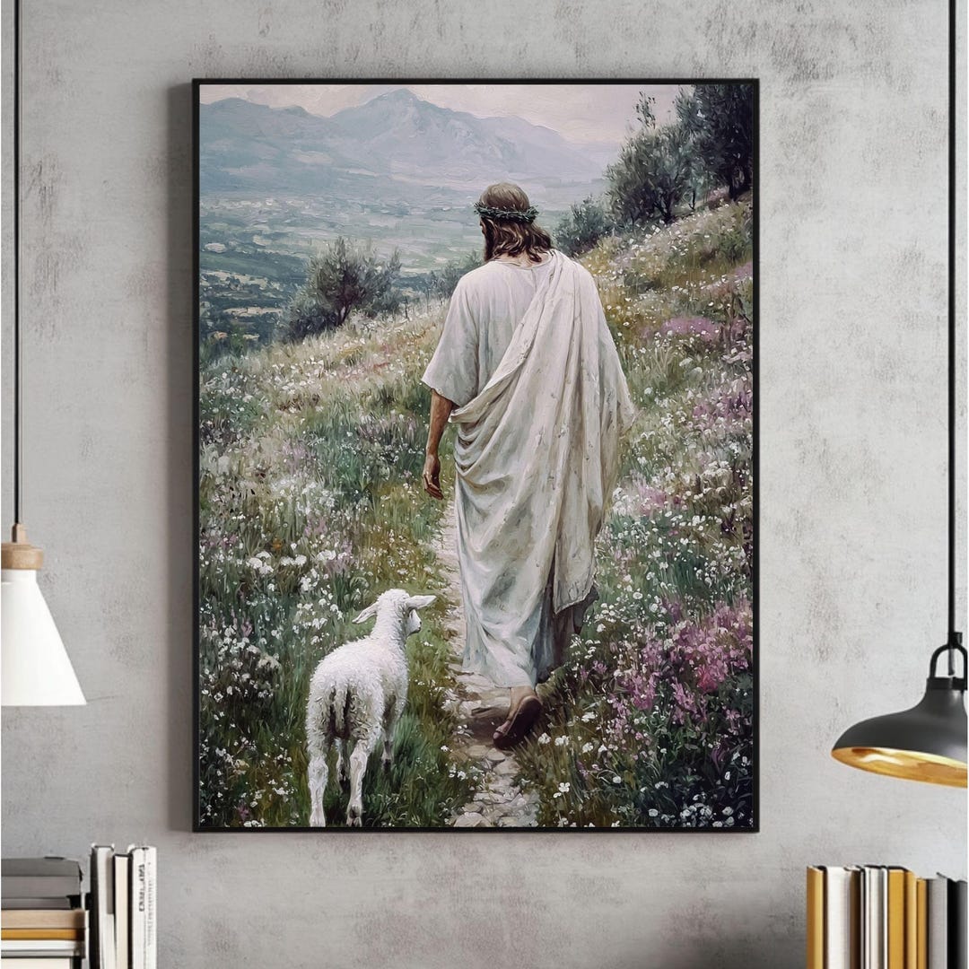 Good Shepherd Jesus Wall Art, Vintage Christian Printable Print ...
