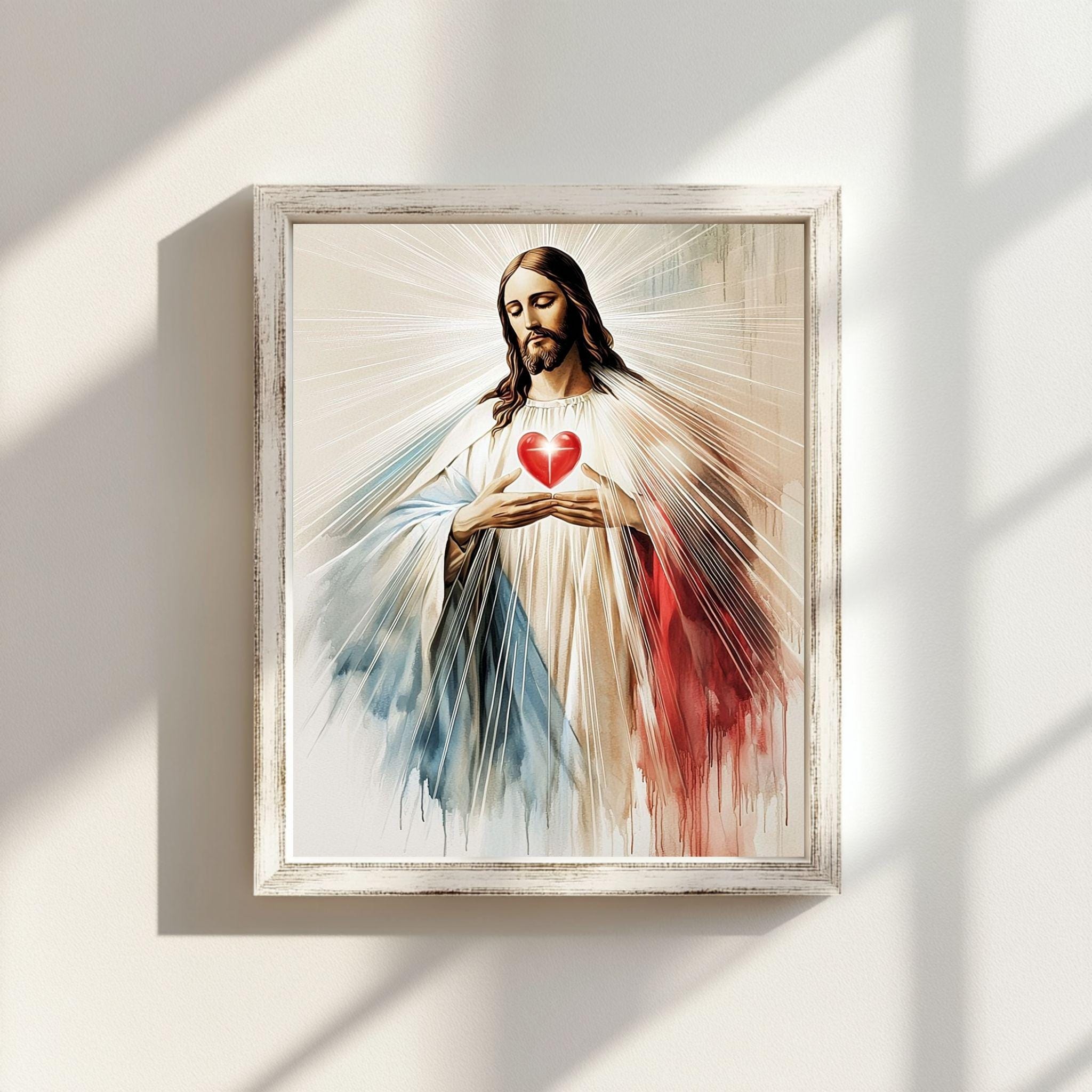 The Divine Mercy of Jesus Wall Art, Christian Print, Modern Christian ...