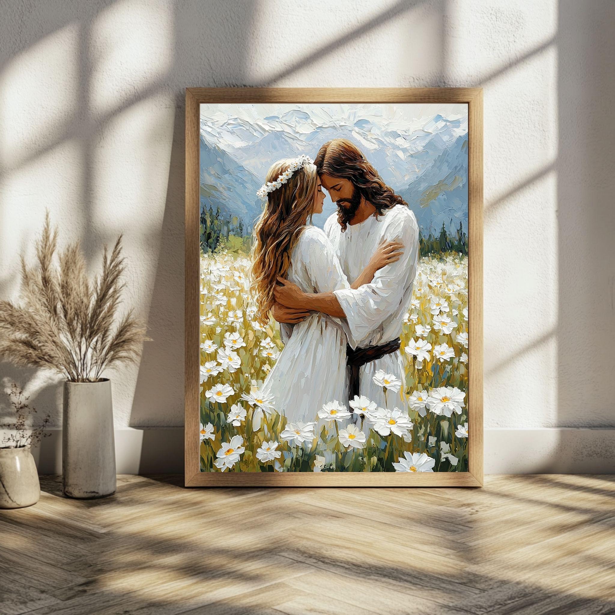 Jesus Hugging Woman Wall Art, His Love, Christian Poster, Jesus Decor ...